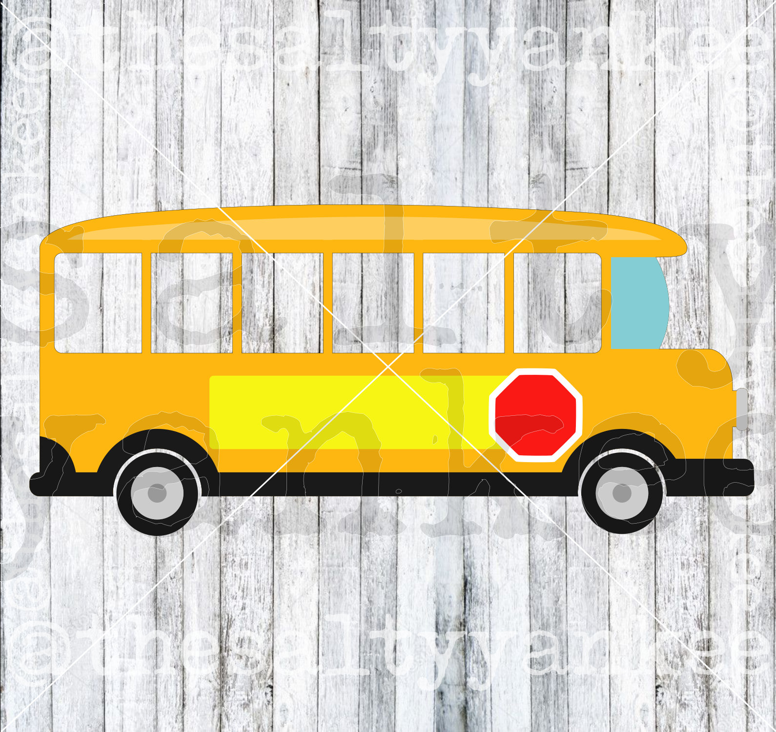 Simple Bus With Stop Sign SVG Layered File Download - Etsy