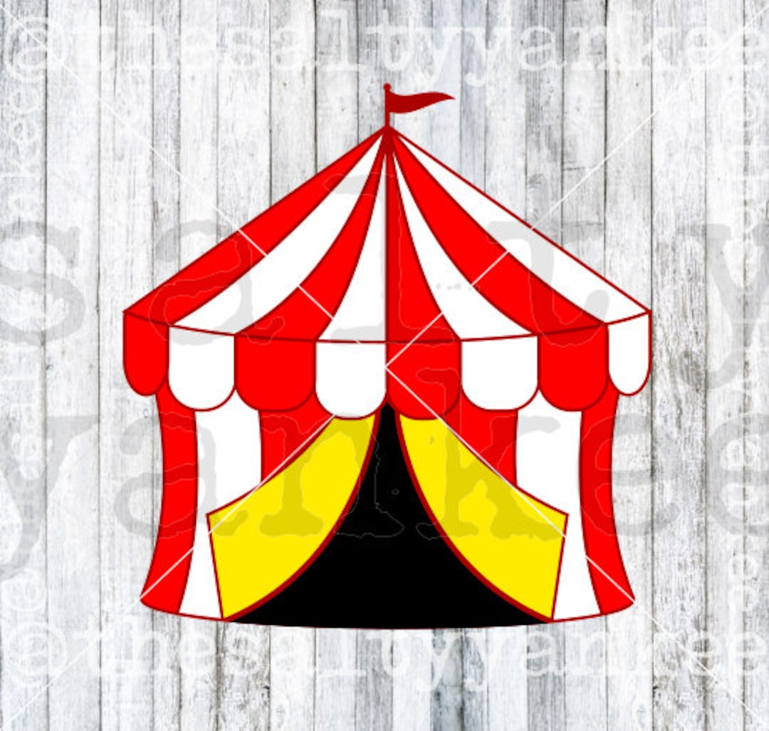 Circus Tent Red and White Clipart SVG Layered File Download - Etsy