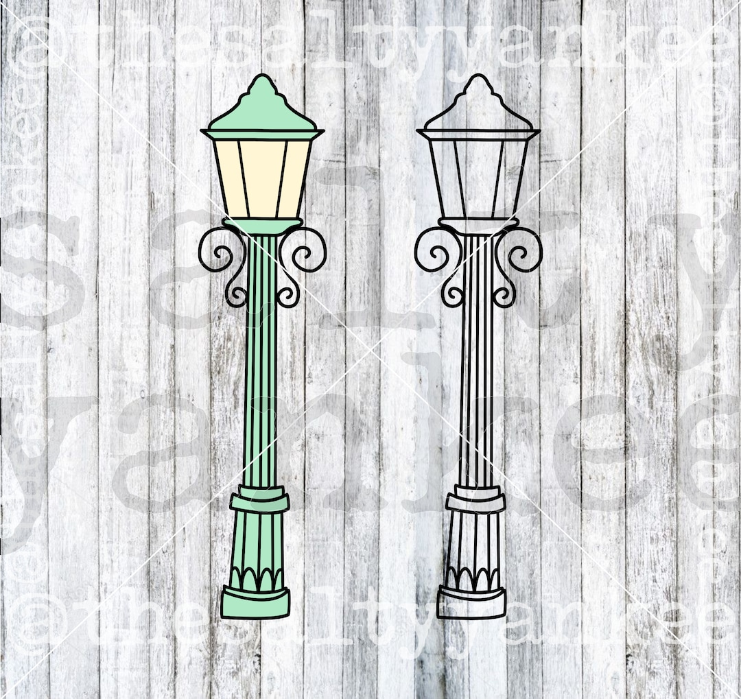 Lamp Post Clipart SVG Layered File Download - Etsy