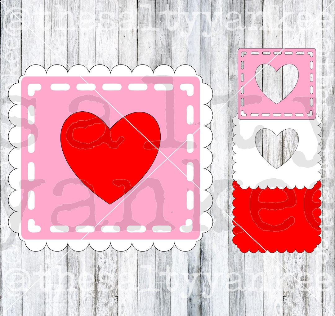 Heart Postage Stamp Mail Mailbox Valentines Day Clipart Layered SVG ...