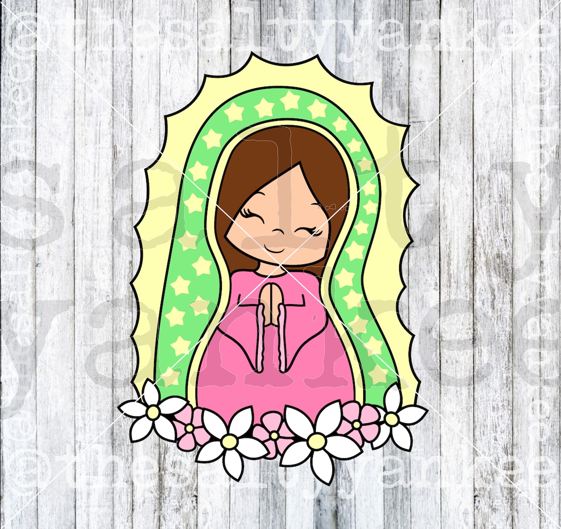 Virgin Mary Cute Cartoon Style Layered SVG File Download - Etsy