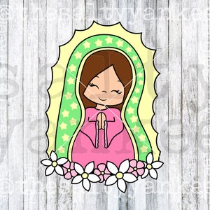 Virgin Mary Cute Cartoon Style Layered SVG File Download - Etsy