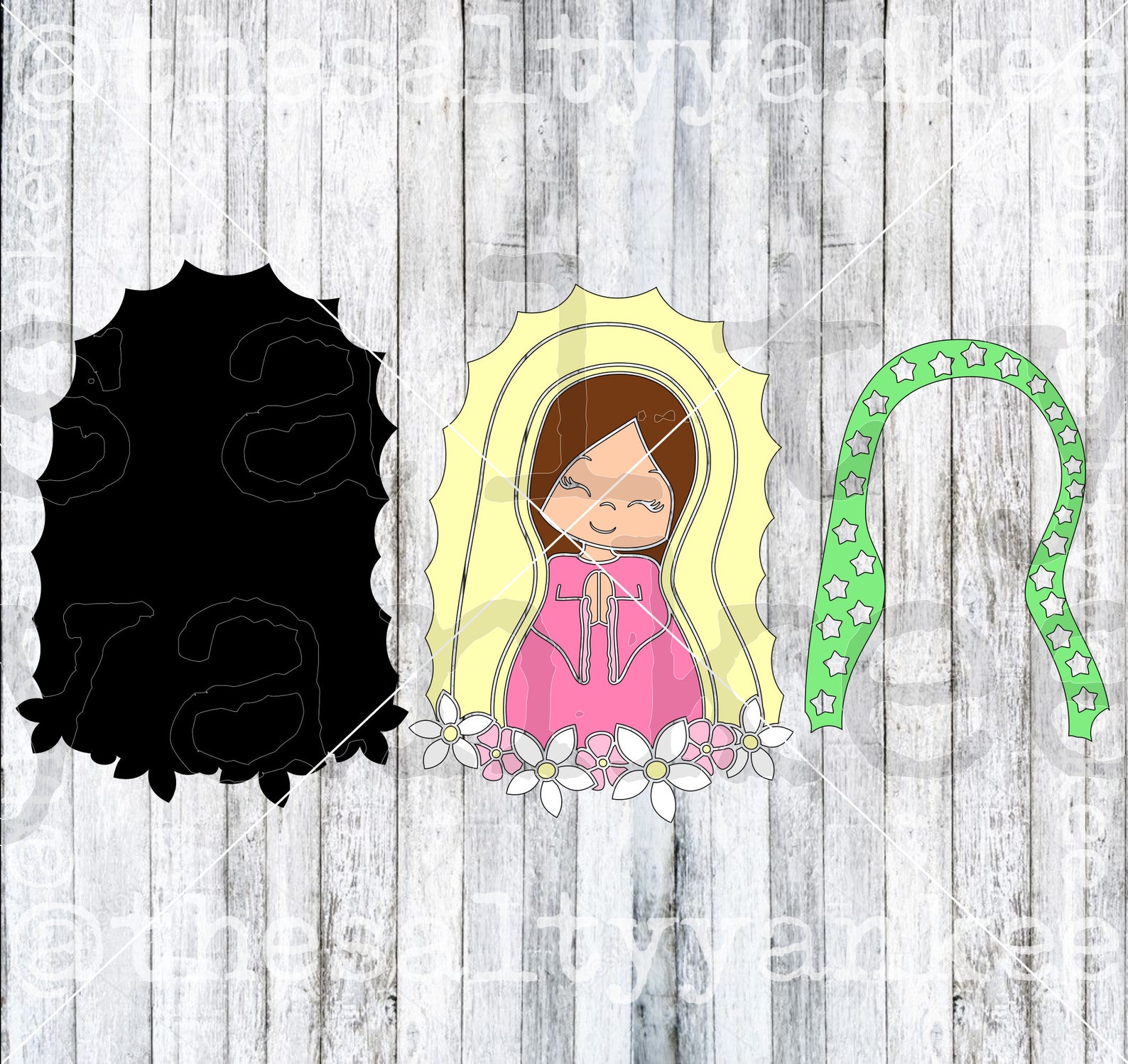 Virgin Mary Cute Cartoon Style Layered SVG File Download - Etsy