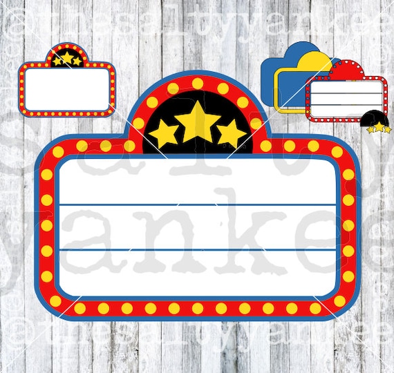 Movie Theater Marquee Sign Now Playing Layered SVG File - Etsy