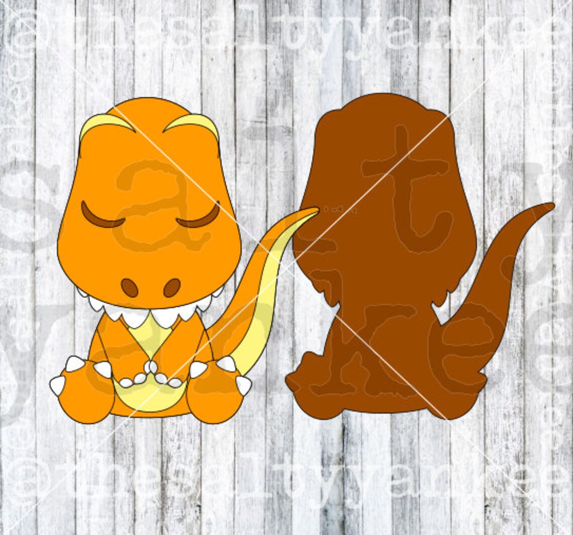 Cute Baby Sitting Dinosaur Layered SVG File Download - Etsy