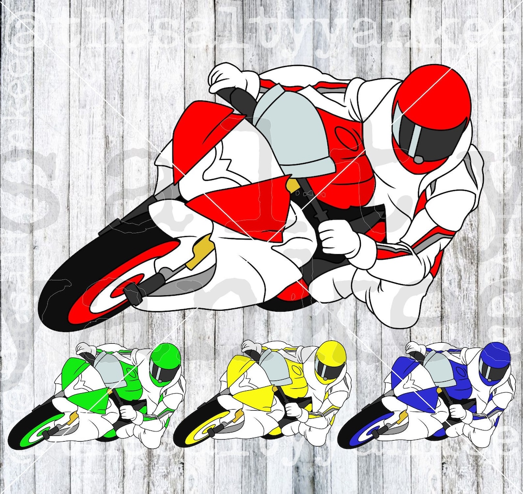 Sports Bike Racers in Four Colors SVG File Download - Etsy