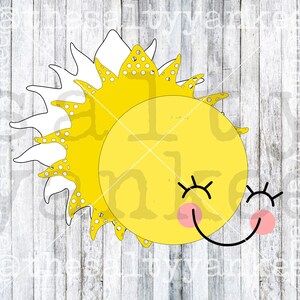 Happy Face Sun Balloon Clipart Layered SVG File Download - Etsy