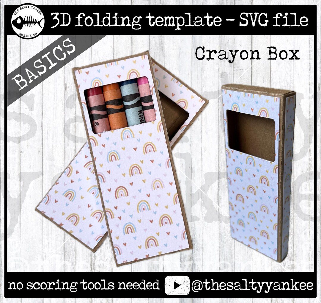 Basic Crayon Box Party Favor Template SVG File Template Digital File Download - Etsy