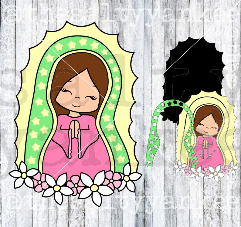 Virgin Mary Cute Cartoon Style Layered SVG File Download - Etsy