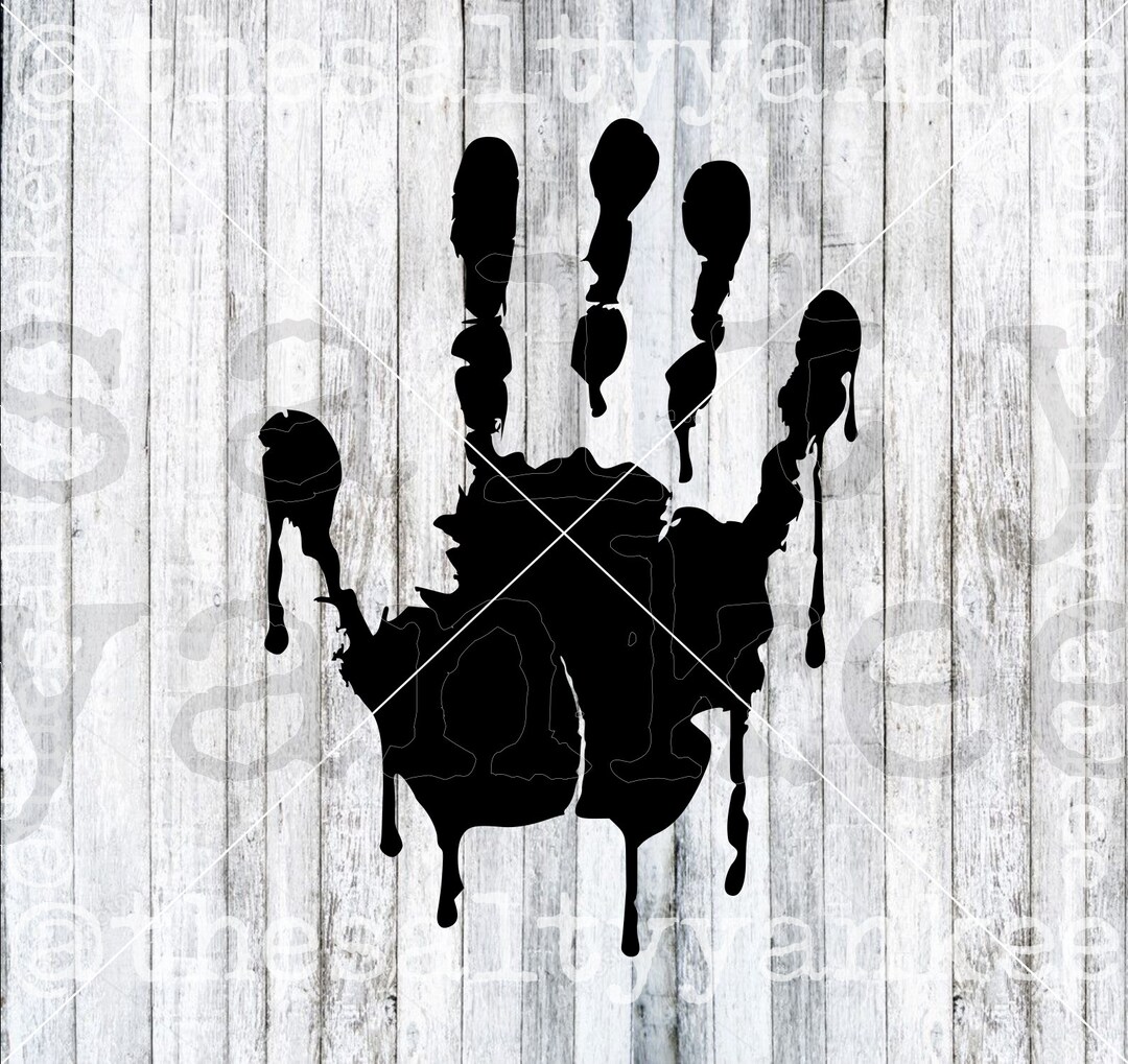 Dripping Hand Print SVG Layered File Download - Etsy