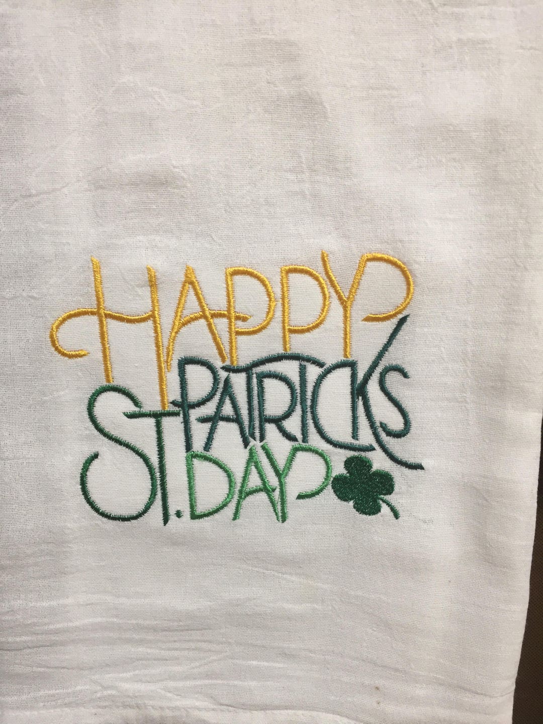 Happy St. Patrick's Day Embroidered Flour Sack Towel - Etsy