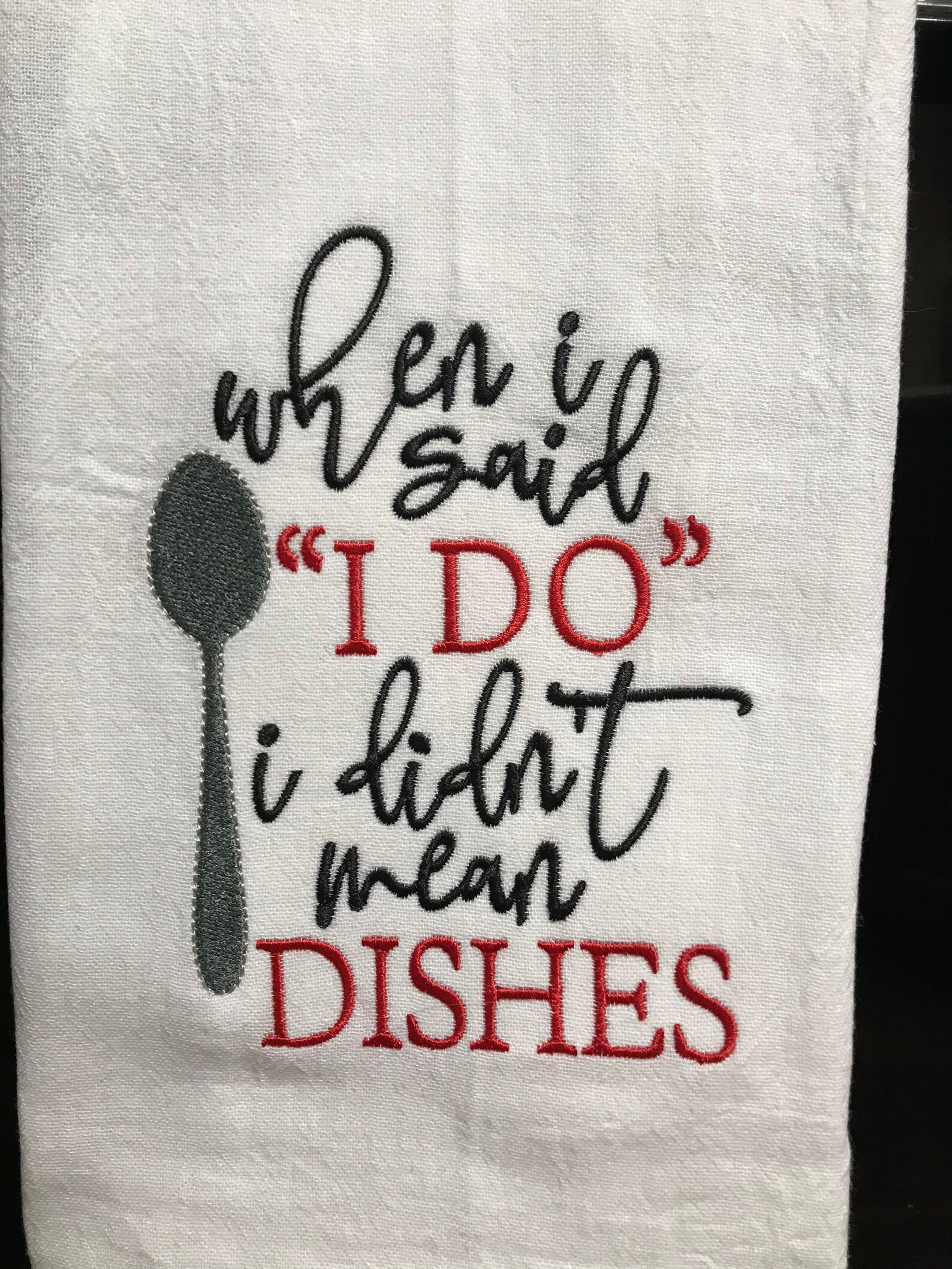 When I said I do I didnt mean the dishes embroidered flour | Etsy