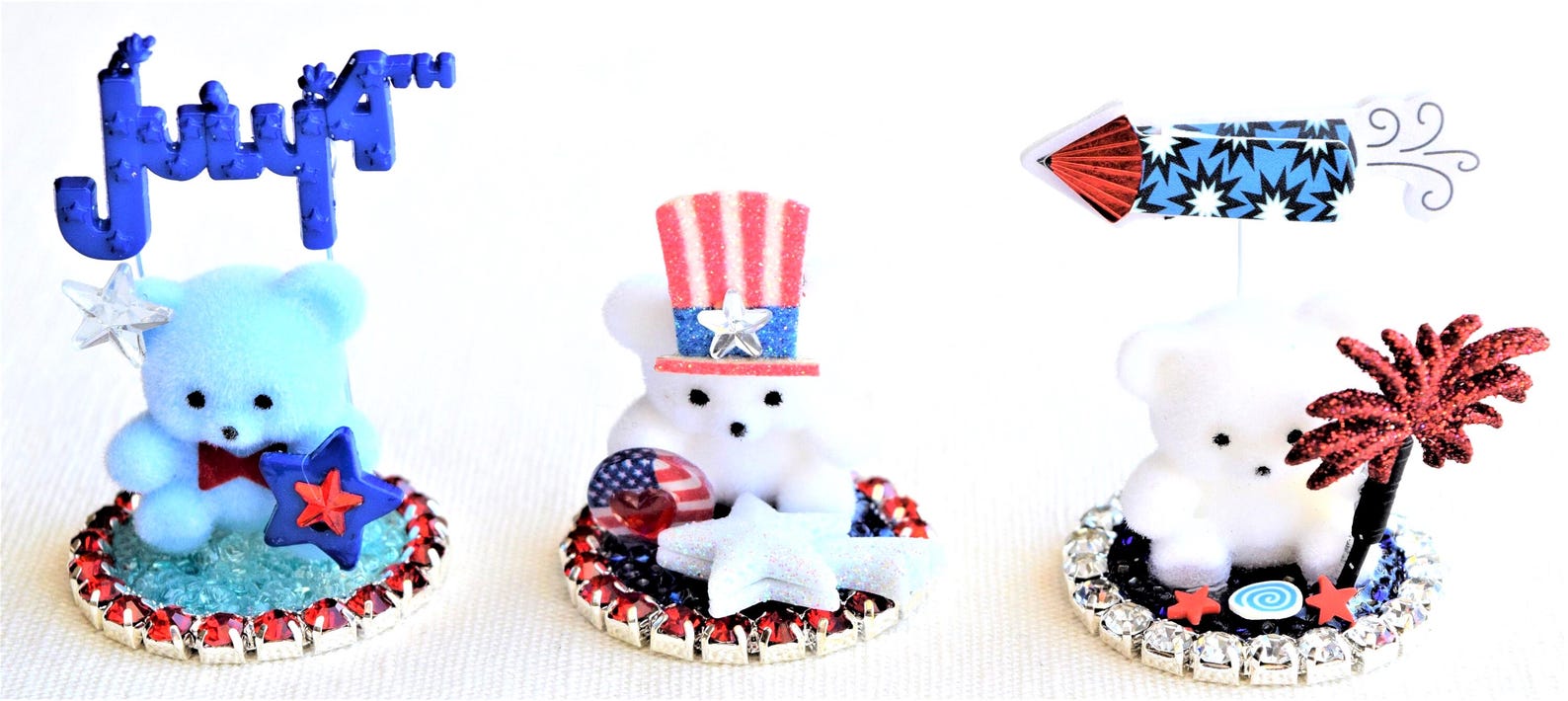 4th of July Independence Day Patriotic Deluxe Miniature Figurine Scenes ...