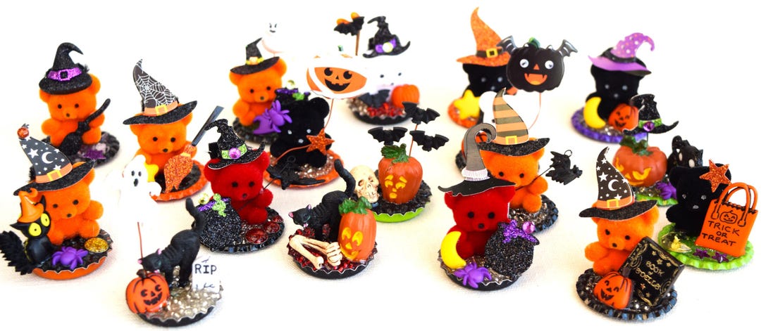 Miniature Halloween Figurine Scenes, Some Glow in the Dark - Etsy