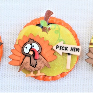 Thanksgiving/fall 3 D Pins Magnetic Pins Necklaces - Etsy
