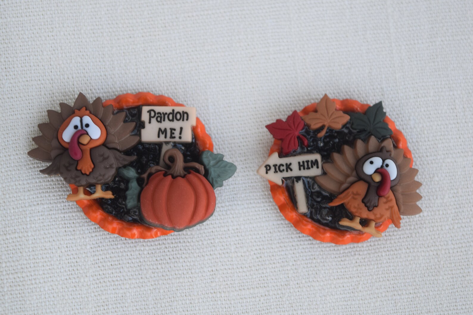Thanksgiving/fall 3 D Pins Magnetic Pins Necklaces - Etsy