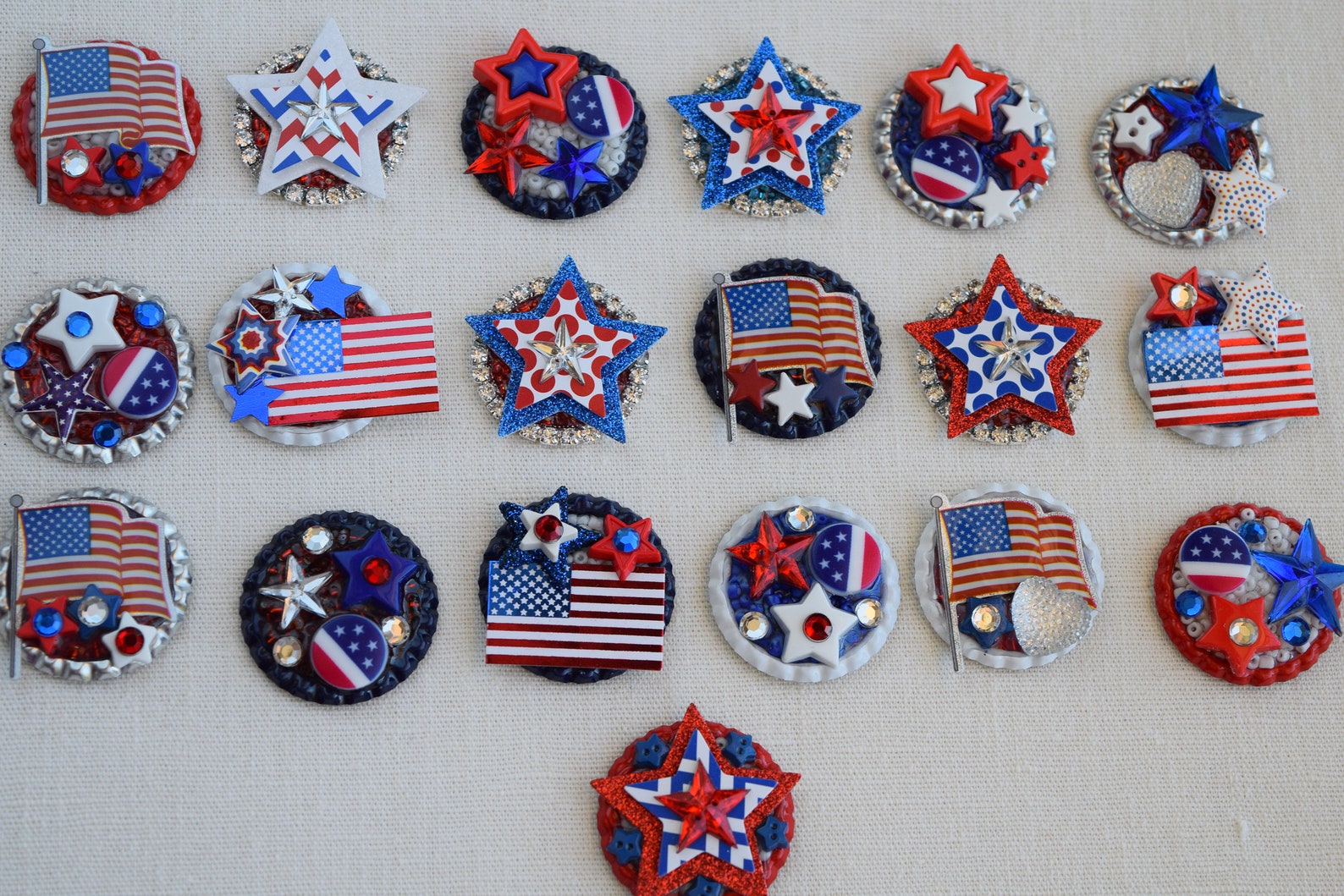 3-D 4th of July American Patriotic Pins Magnetic Pin Backs | Etsy