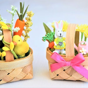 Miniature Easter Baskets Chip-wood 1:6 Scale, Dollhouse Easter Basket ...