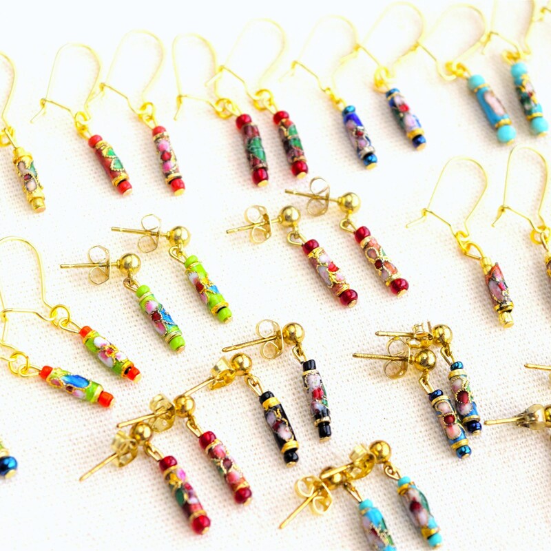 Tube Bead Earrings - Etsy