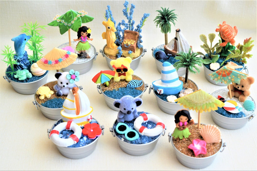 Miniature Beach, Hawaiian, Ocean, Dolphins, Mermaids, Flamingo Scenes ...