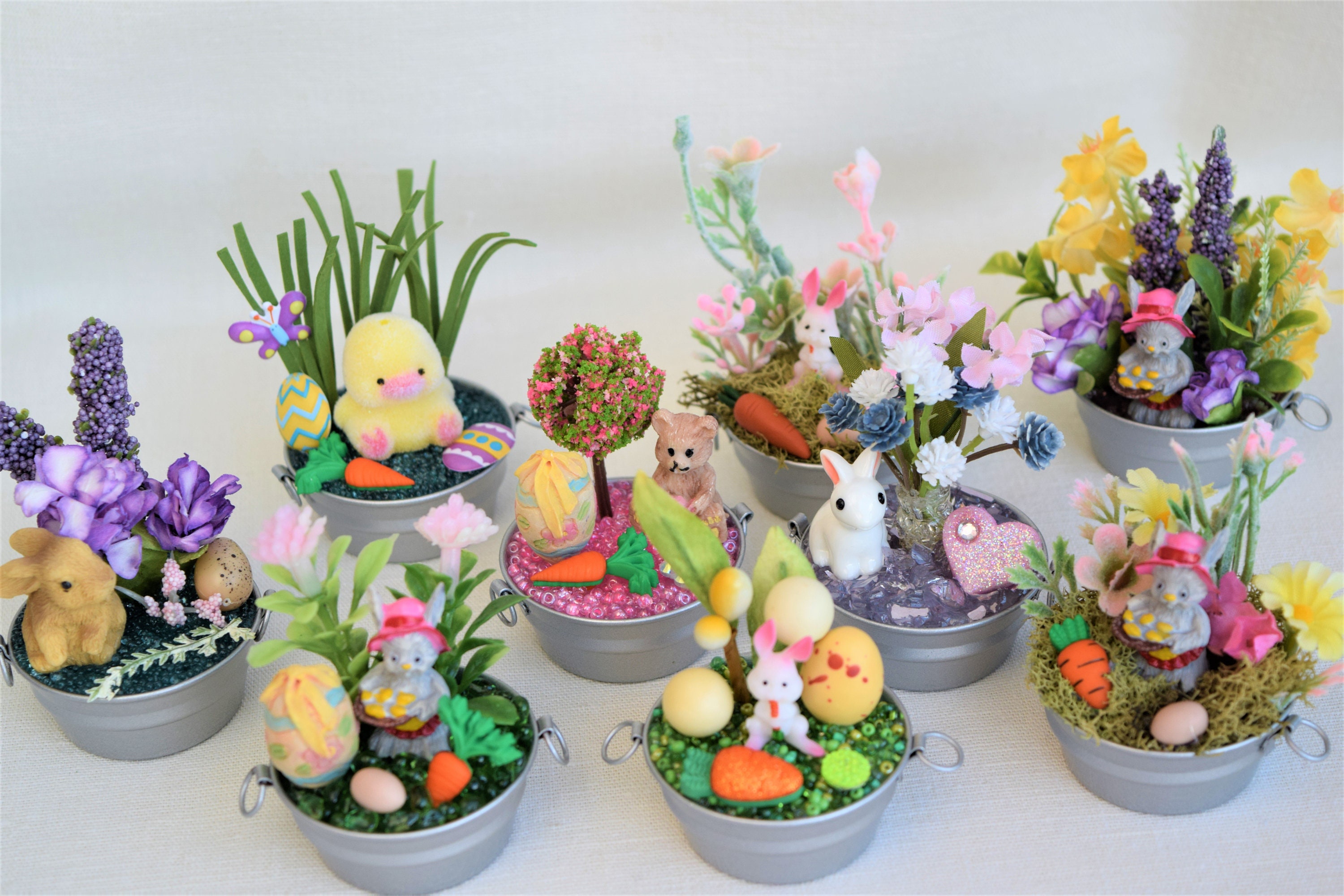 Miniature Easter Figurine Scenes and Miniature Floral - Etsy