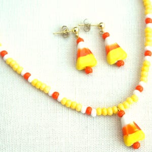 Halloween Candy Corn Jewelry - Necklaces and Earrings Sets or Separates ...
