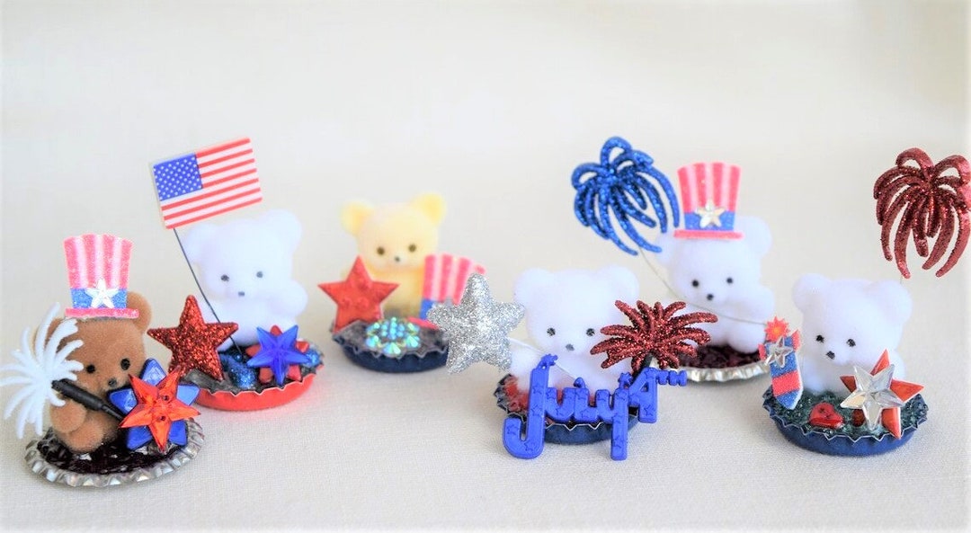 4th of July Independence Day Patriotic Miniature Figurine Scenes - Etsy