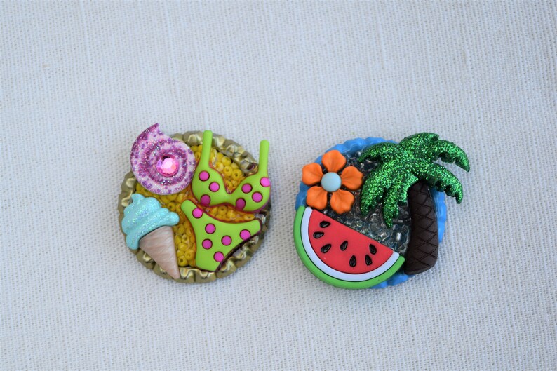 Spring and Summer Refrigerator Magnets Pins Brooches Key | Etsy