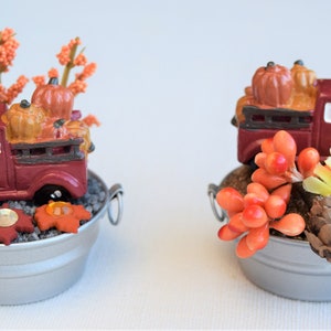 Red Truck Miniature Fall Figurine Scenes With Miniature - Etsy