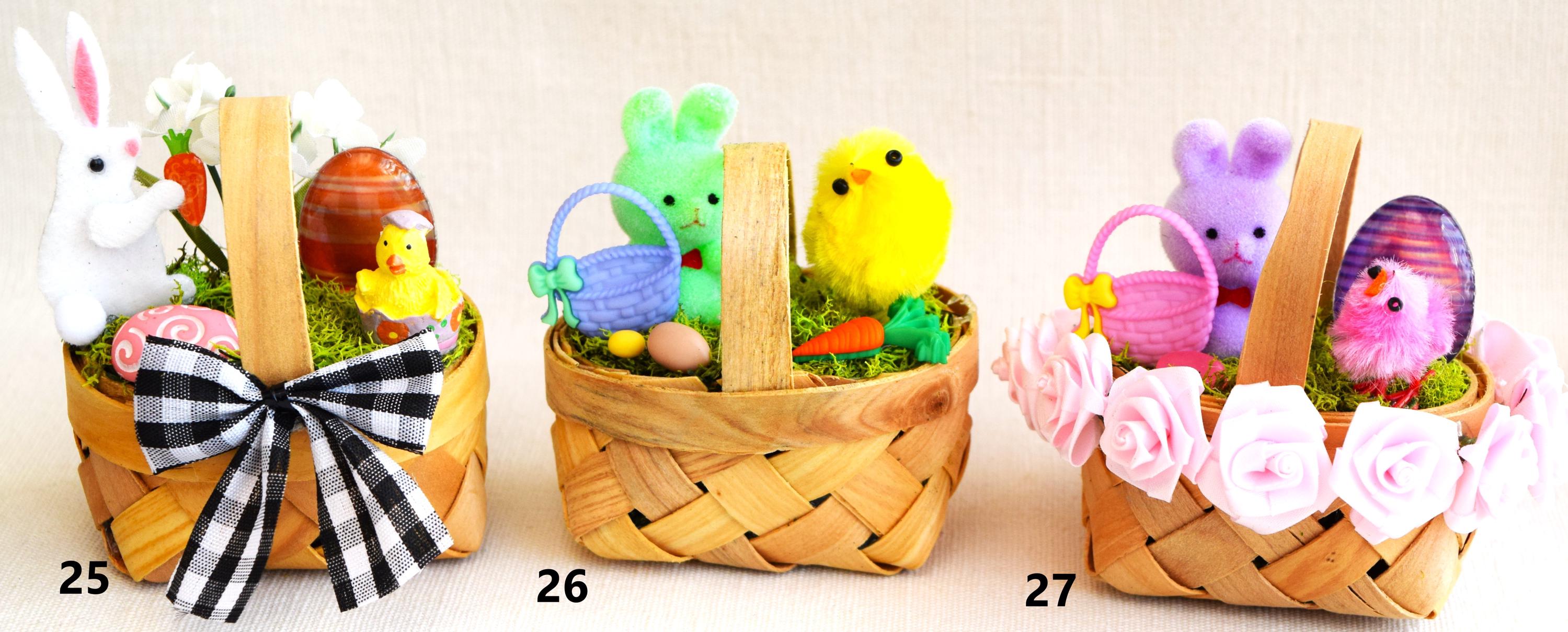 Miniature Easter Baskets Chip-wood 1:6 Scale, Dollhouse Easter Basket ...