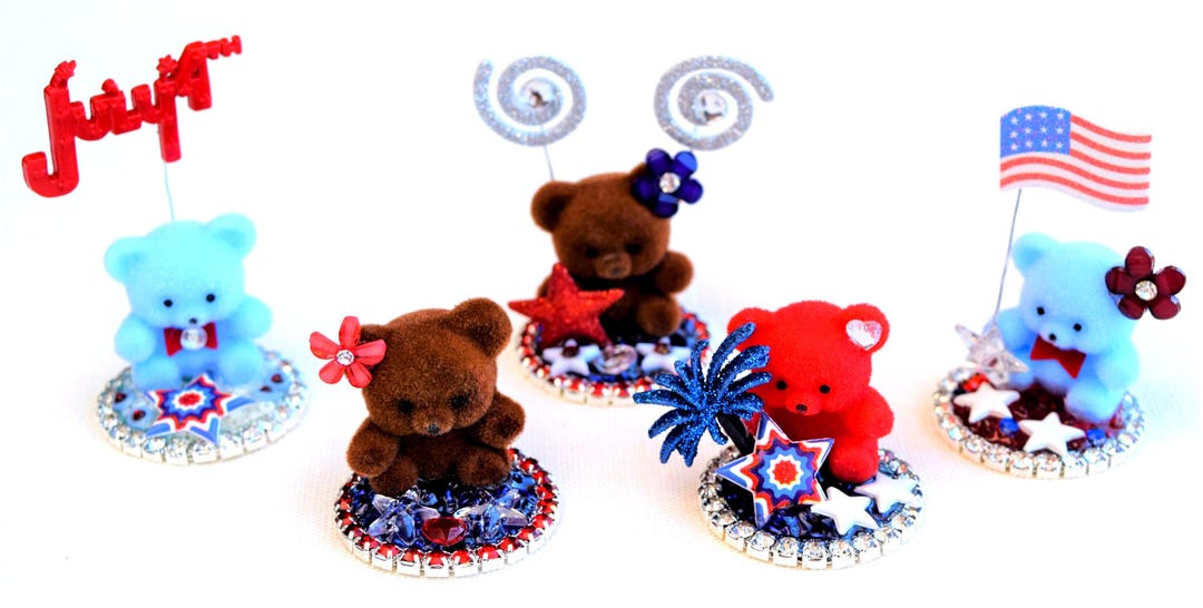4th of July Independence Day Patriotic Deluxe Miniature Figurine Scenes ...