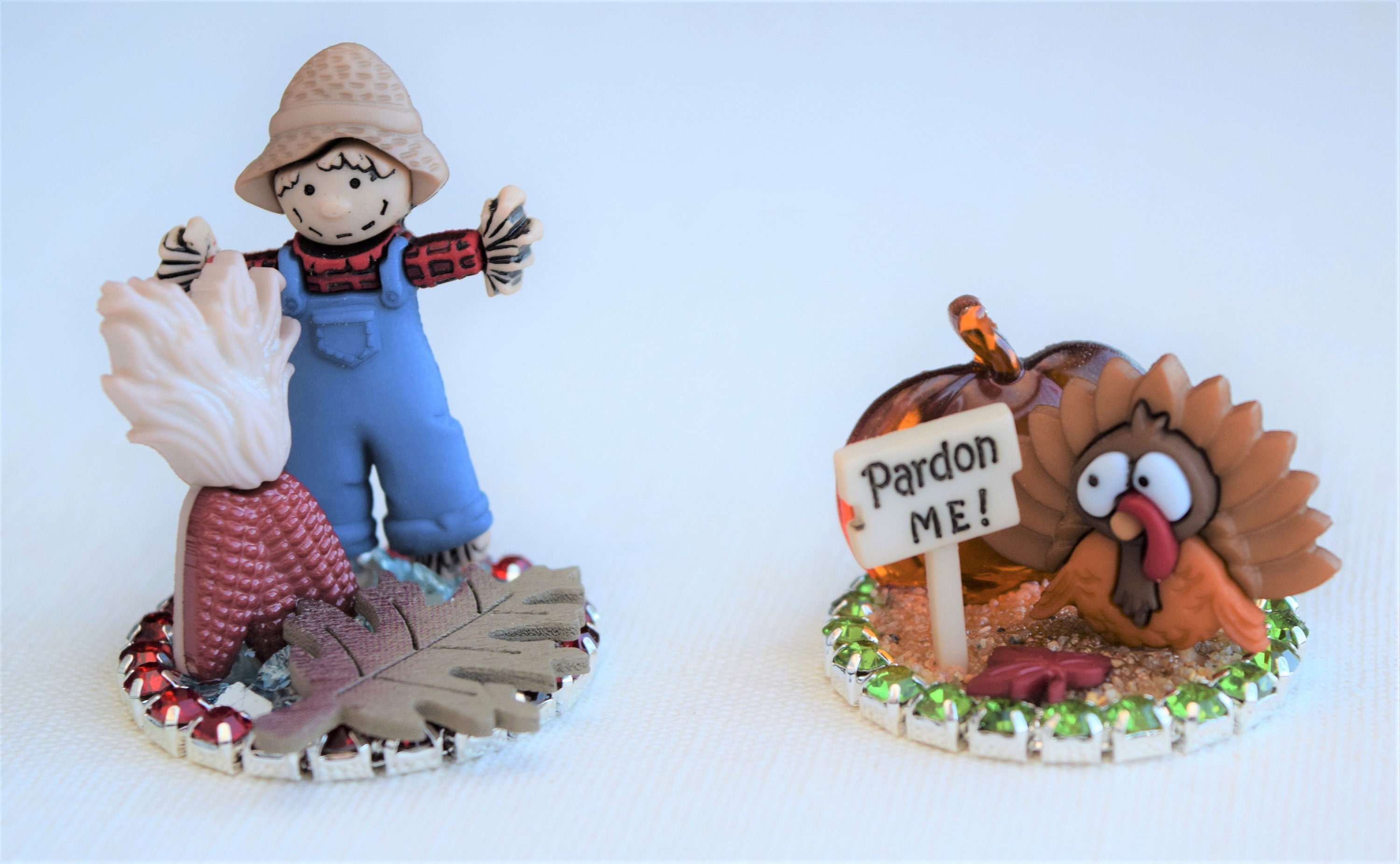 Fall/thanksgiving Deluxe Miniature Figurine Scenes Turkeys - Etsy