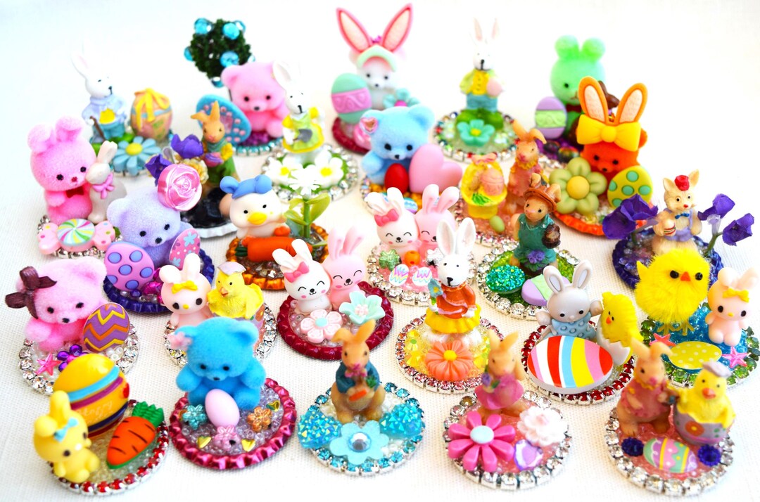 Easter Miniature Figurine Scenes Deluxe - Ducks, Bunnies, Bears, Eggs ...