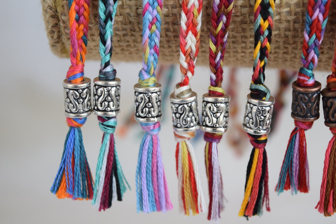 Unisex Handwoven Bracelets or Anklets With Multi-colored Changing ...