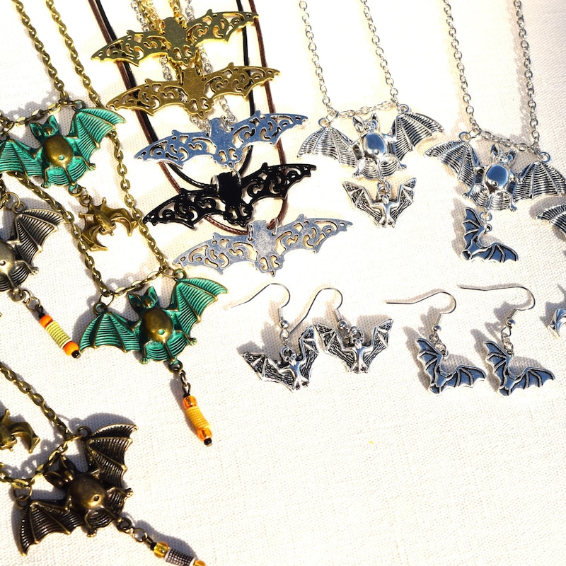 Bat Necklace - Etsy