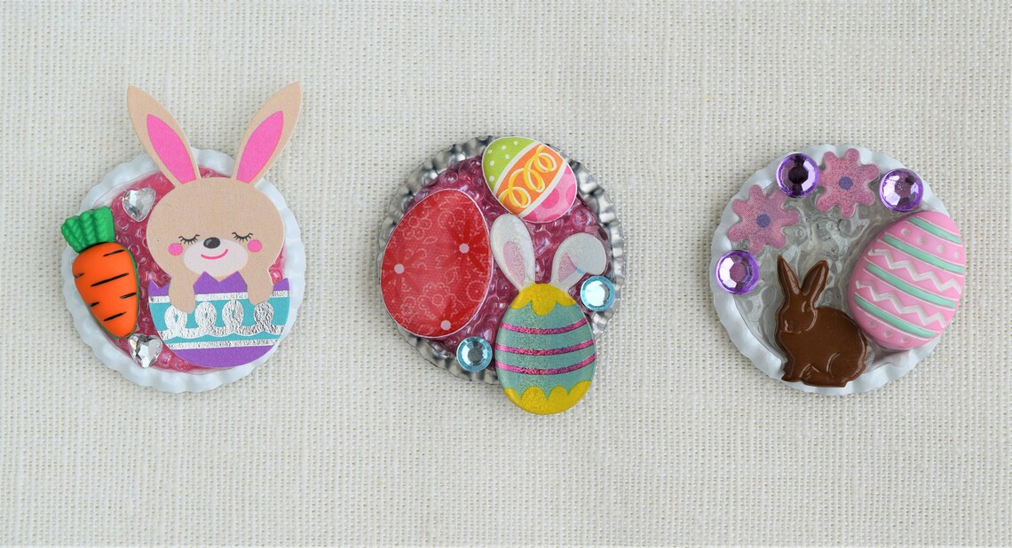 3-D Easter Pins Brooches Magnetic Pin Backs Refrigerator | Etsy