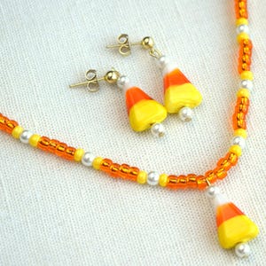 Halloween Candy Corn Jewelry - Necklaces and Earrings Sets or Separates ...