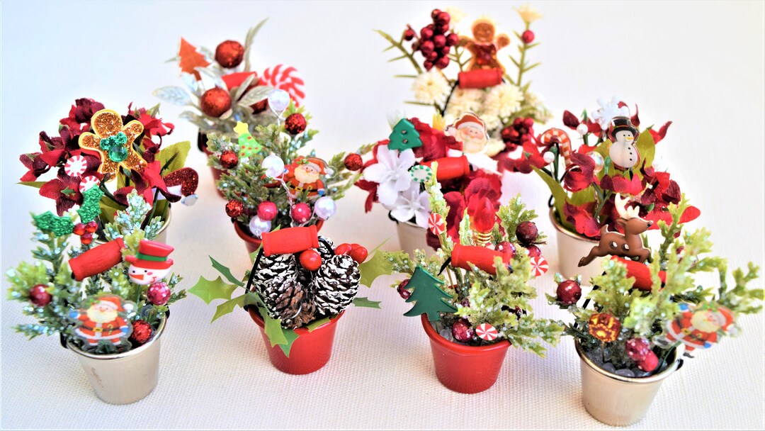 Christmas Miniature Pails 1:12 Scale With Christmas Decorations - Etsy