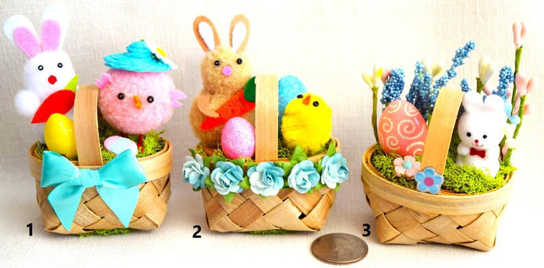 Miniature Easter Baskets Chip-wood 1:6 Scale, Dollhouse Easter Basket ...