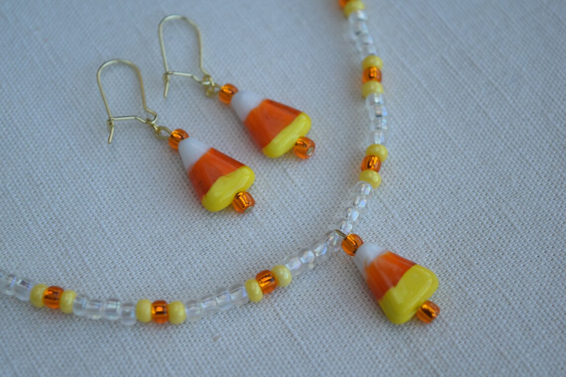 Halloween Candy Corn Jewelry Necklaces and Earrings Sets or | Etsy