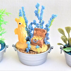 Miniature Beach, Hawaiian, Ocean, Dolphins, Mermaids, Flamingo Scenes ...