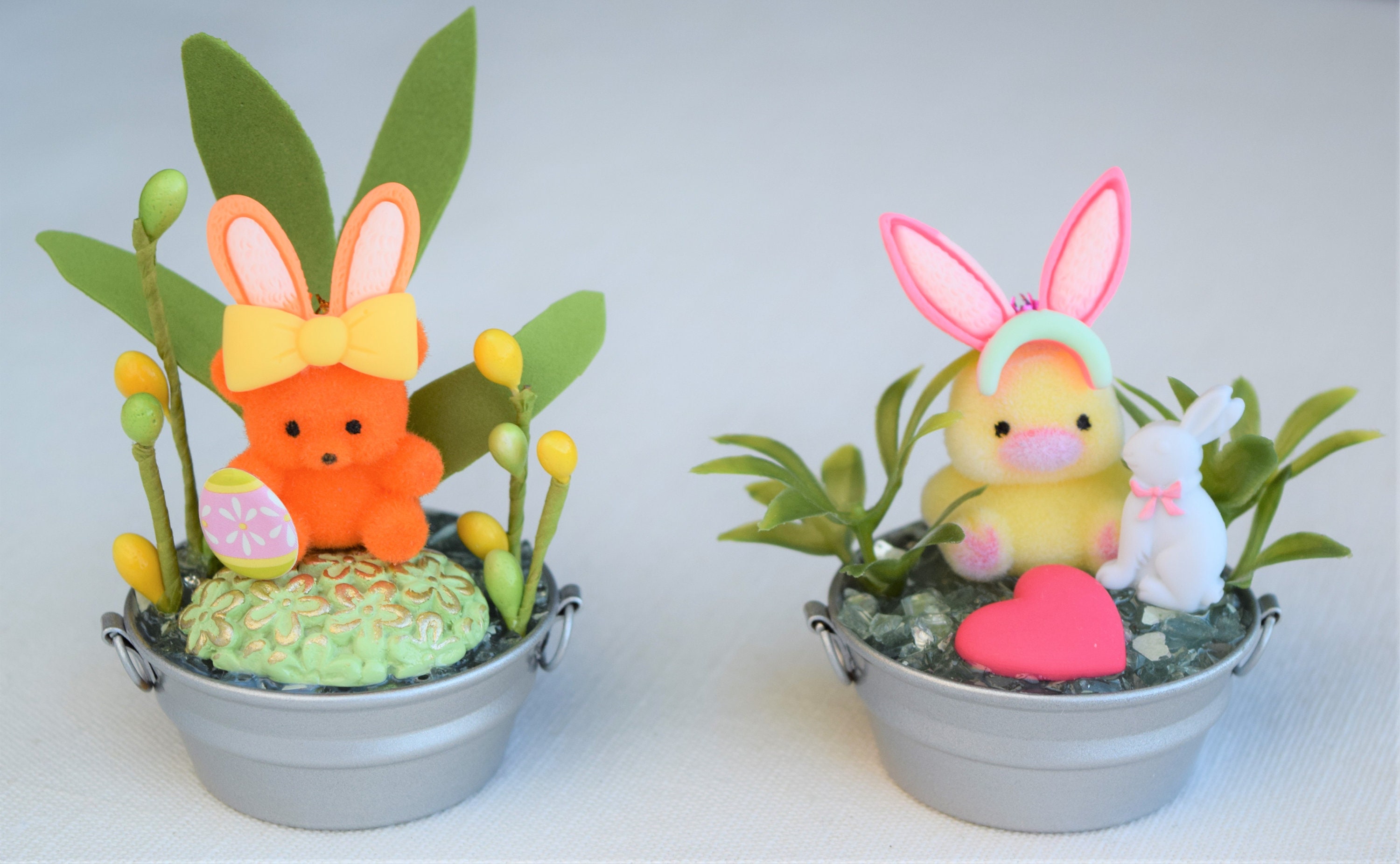Miniature Easter Figurine Scenes and Miniature Floral - Etsy