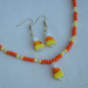 Halloween Candy Corn Jewelry Necklaces and Earrings Sets or - Etsy