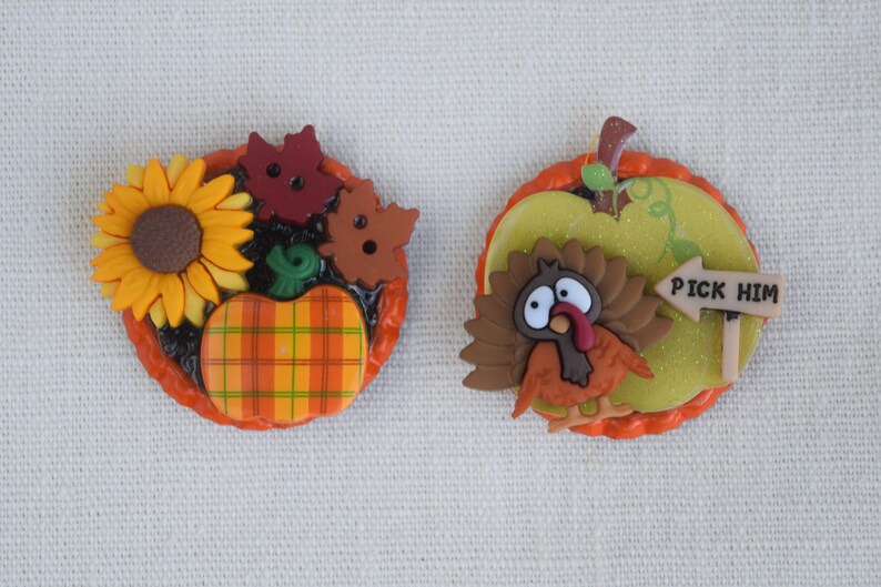 Thanksgiving/fall 3 D Pins Magnetic Pins Necklaces - Etsy
