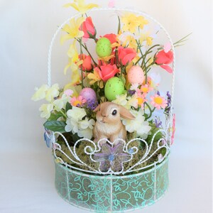 Easter Wire Baskets Gift Decoration Floral Bunnies, Eggs and Ducks - Etsy