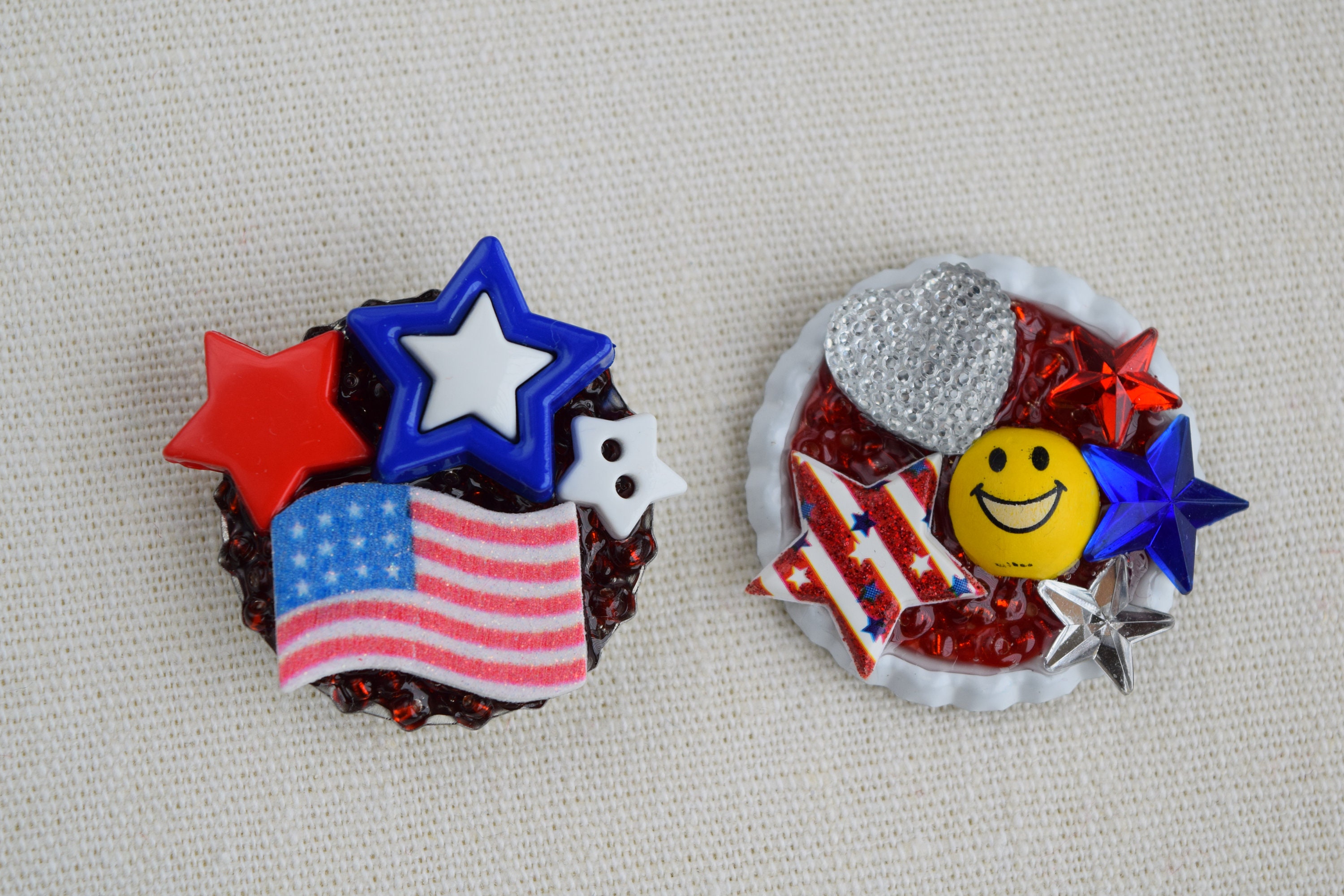 3-D 4th of July American Patriotic Pins Magnetic Pin Backs | Etsy