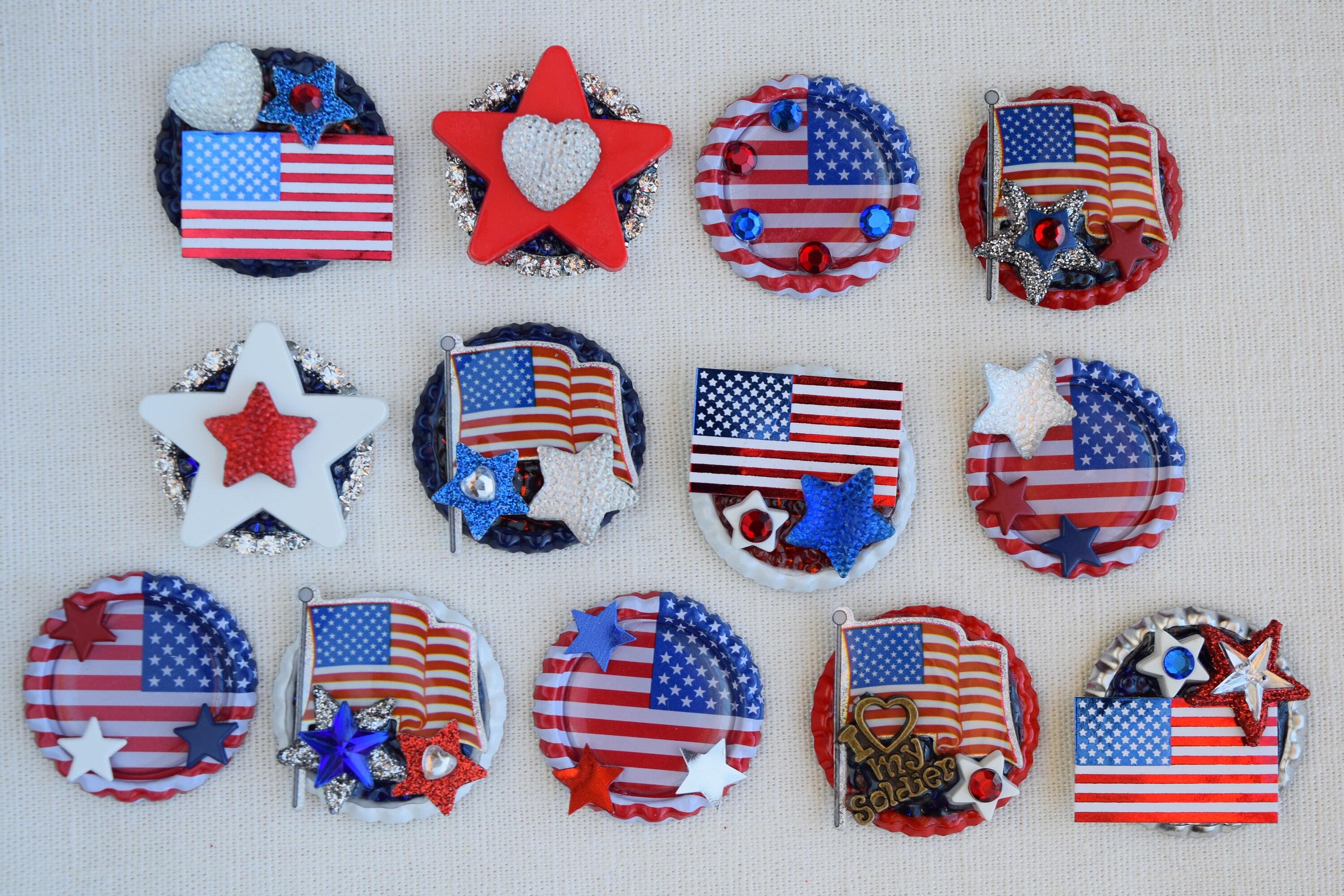 3-D 4th of July American Patriotic Pins Magnetic Pin Backs - Etsy