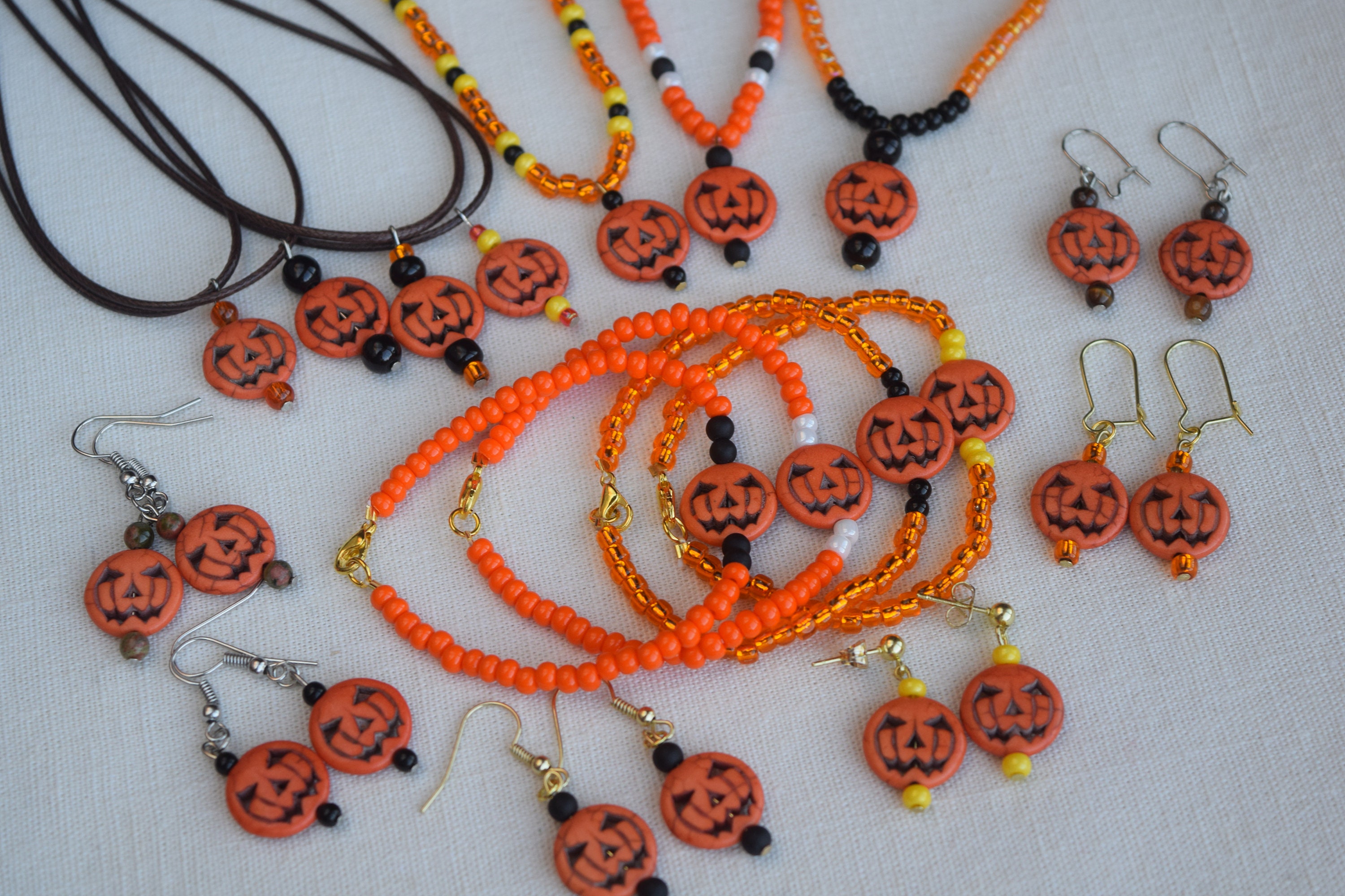 Halloween Jewelry Scary Pumpkins Necklaces Bracelets and | Etsy