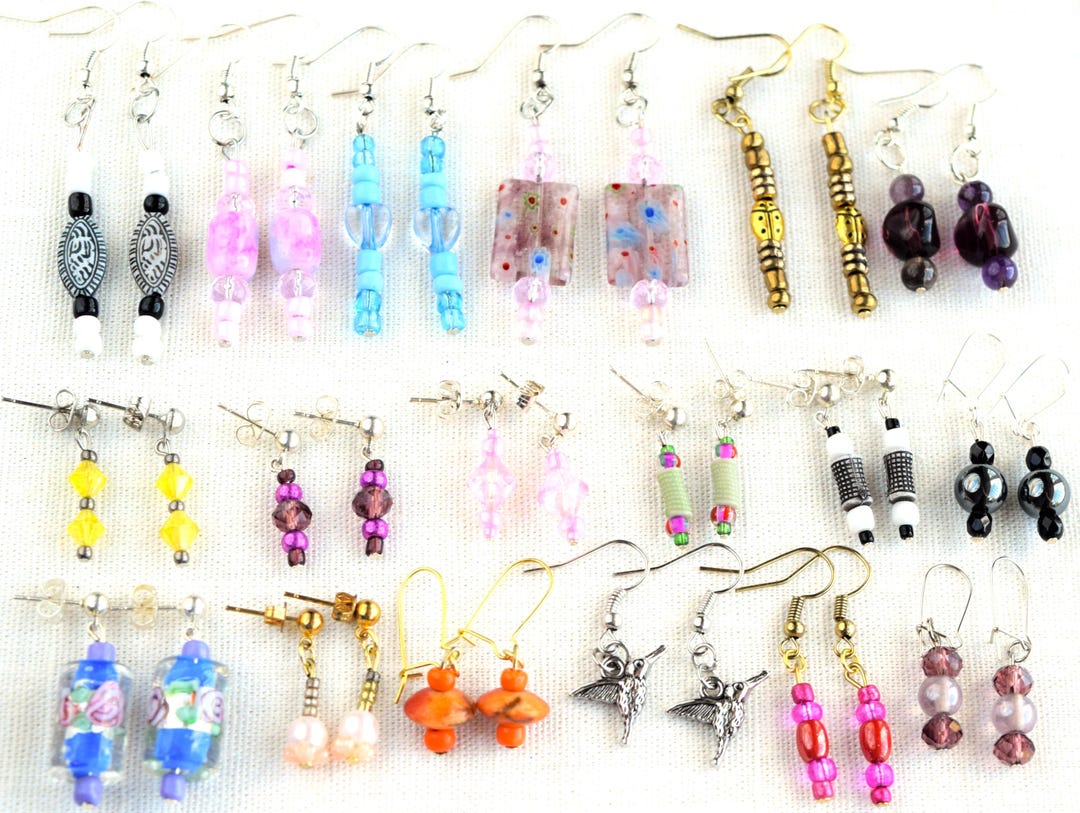 One of a Kind Handmade Beaded Earrings - Etsy
