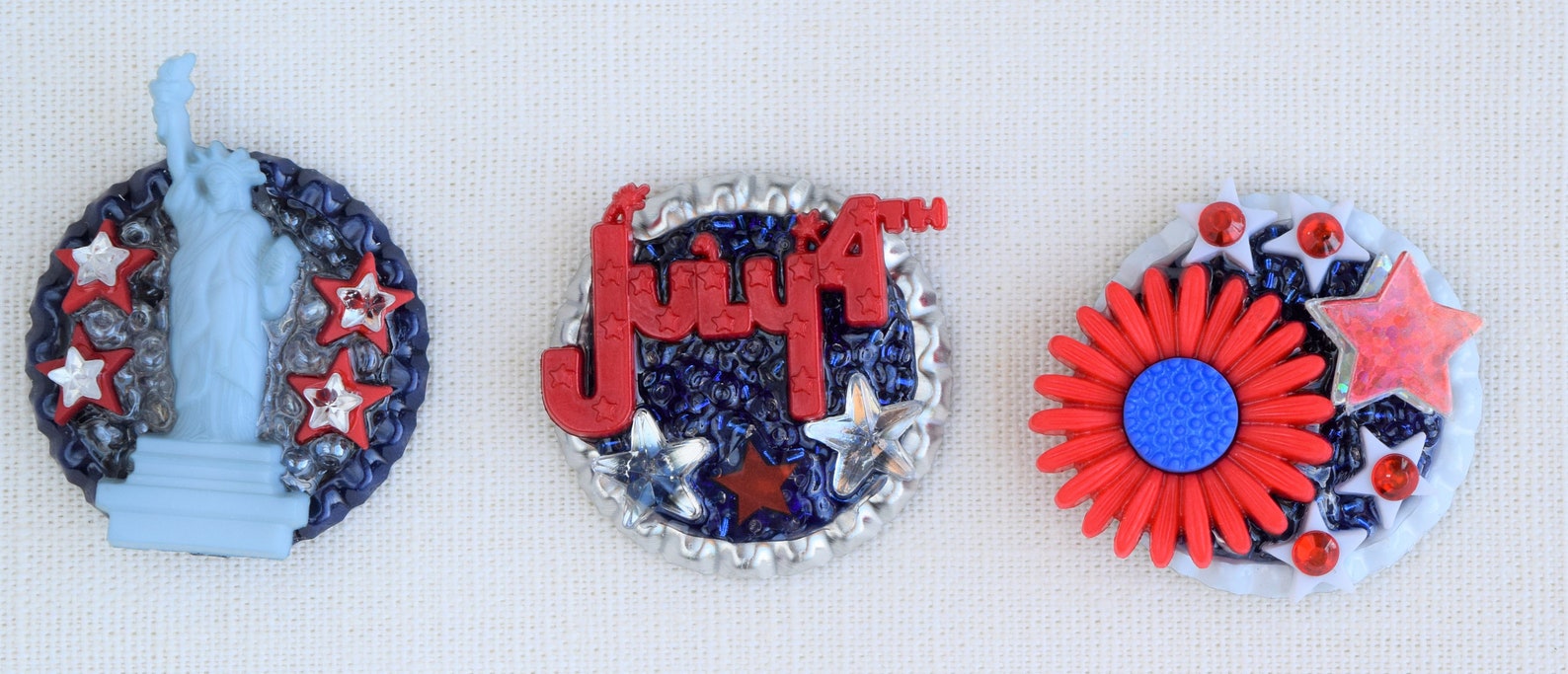 3-D 4th of July American Patriotic Pins Magnetic Pin Backs - Etsy
